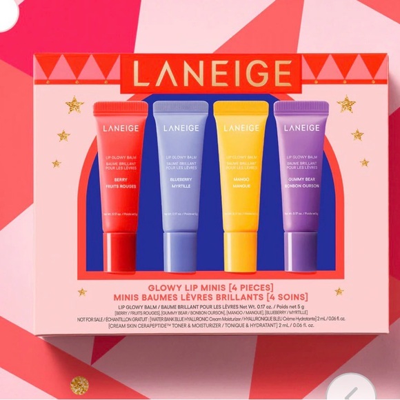 LANEIGE | Skincare | Laneige Glowy Lip Minis Set Red Blue Yellow Purple ...